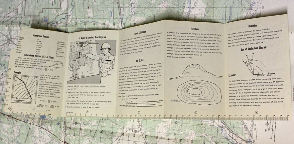 US Army Infantry School Basic Map Reading Guide FY83 With Map 1975 ...