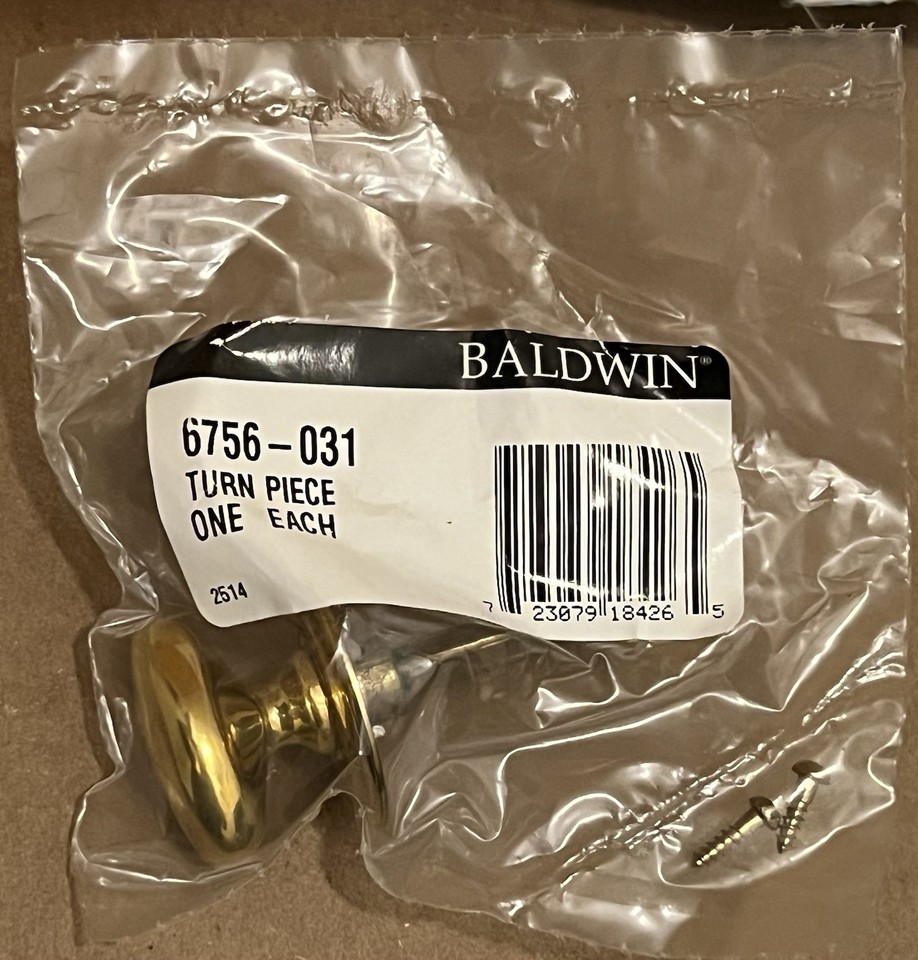 Baldwin Hardware 6756-031 MORTISE Lock Turn Piece Non Lacquered Brass ...