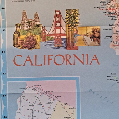 AAA California Map Paper Tourist Highway Travel Road Guide 1982 M-75 | eBay