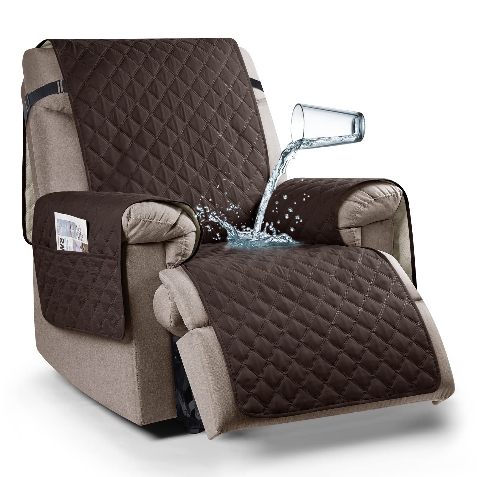 Ruaozz 100% Waterproof Recliner Chair Cover Non-Slip Reclining Cover ...