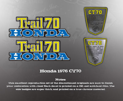HONDA 1976 CT70 TRAIL FRAME DECAL GRAPHIC KIT | eBay