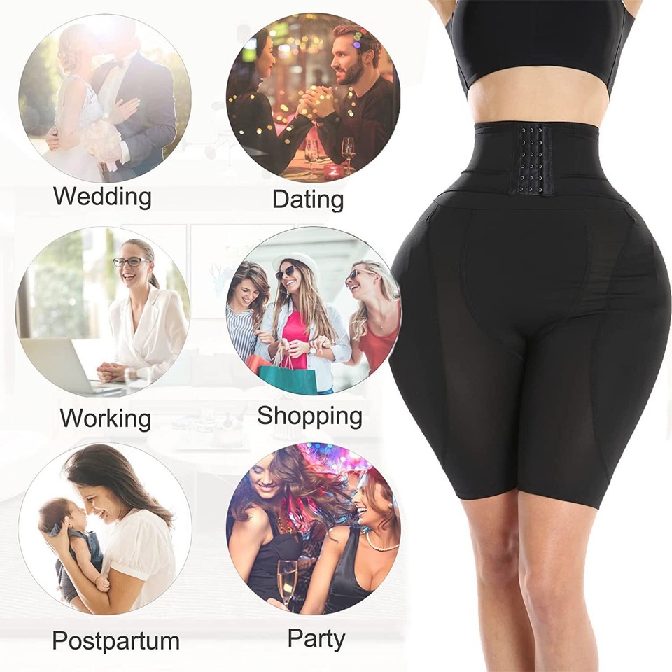 Hip Pads Padded Shapewear Hips Enhancer Women High Waist BBL Shorts ...