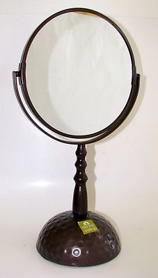 NEW HAMMERED BROWN METAL BASE DETAIL DOUBLE SIDED 5X VANITY/BATHROOM ...