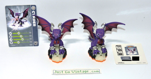 LOT OF 2 Skylanders Giants CYNDER Figures Orange Base w/ 1 Card ...