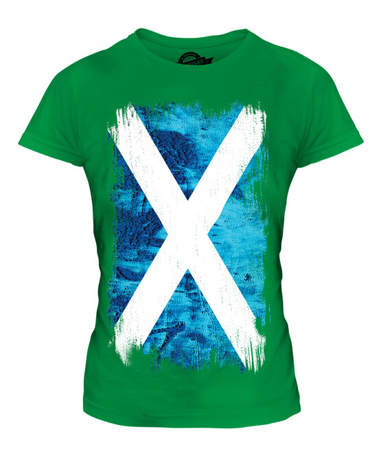 SCOTLAND GRUNGE FLAG LADIES T-SHIRT TEE TOP SCOTTISH SCOTCH SHIRT ...