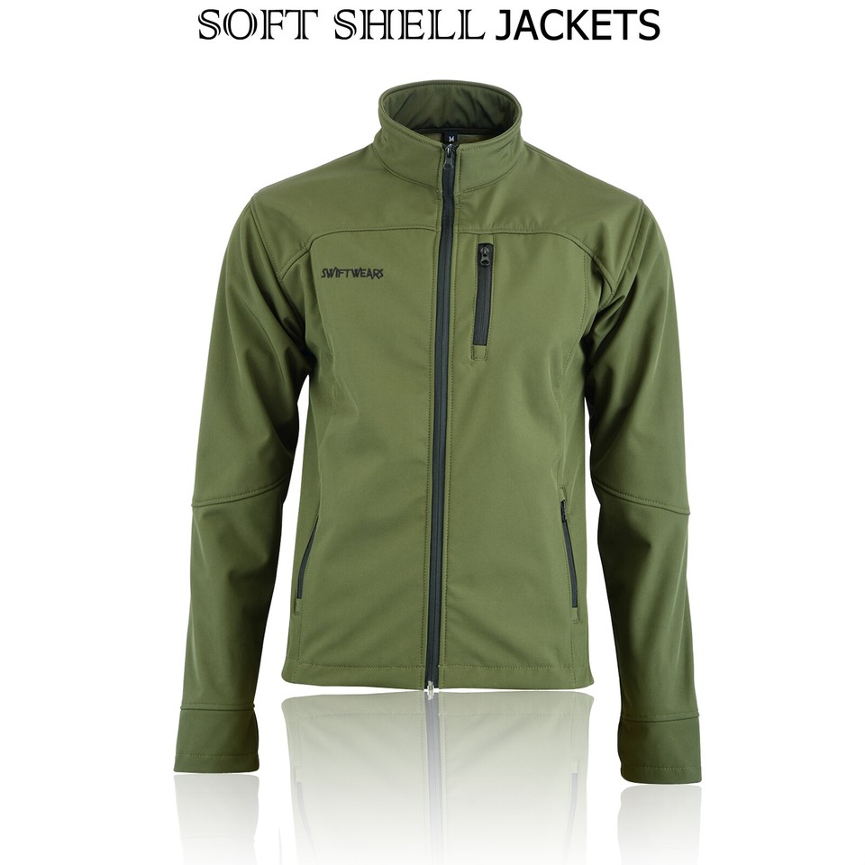 Soft Shell Fleece Lined Waterproof Windproof Outdoor Work Jacket Golf ...