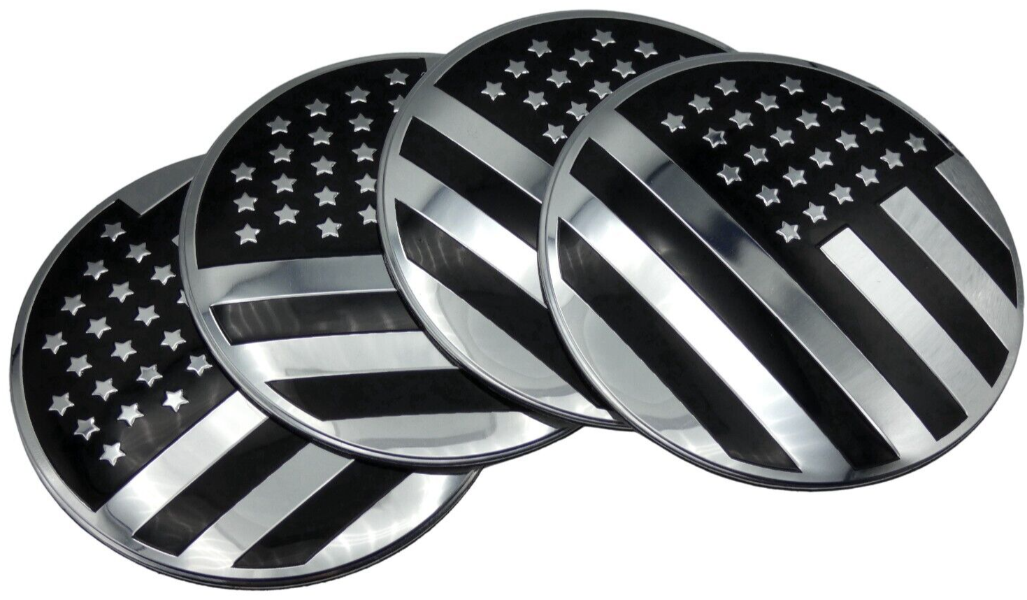 4x American Flag Wheel Center Hub Cap Sticker Decal 56mm 2.20" DOME ...