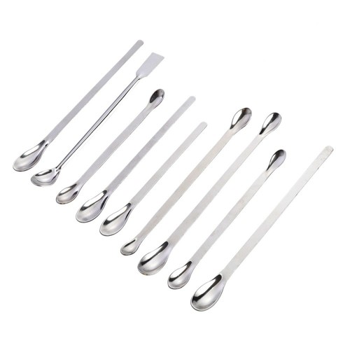 9PCSspoons /Set Stainless Steel Lab Mixing Sampling Spatulas for | eBay