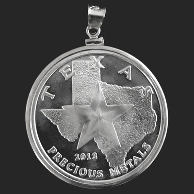 Coin Pendant 2021 Texas State 1 oz. .999 Silver Round .925 Sterling ...