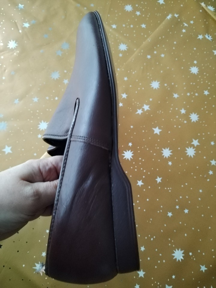 David Scott new vintage leather slip on shoes 71/2 size 7.5 | eBay UK