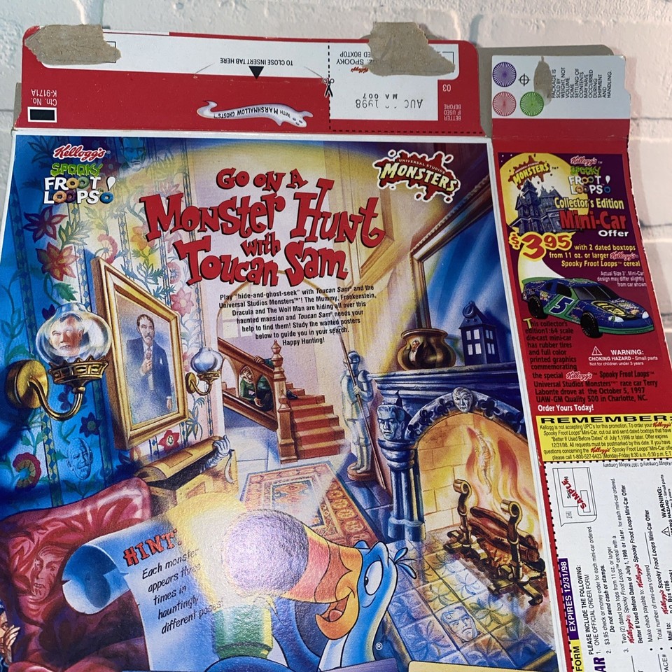 Vintage 1997 Kellogg's Spooky Froot Loops Empty Cereal Box Limited ...