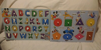 Melissa & Doug Disney Mickey Mouse Alphabet and Shaped Wooden Peg ...