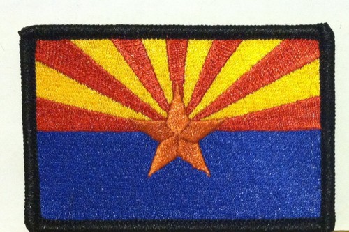 ARIZONA Flag Patch with Hook Adhesive fastener Tactical Military Black Border | eBay