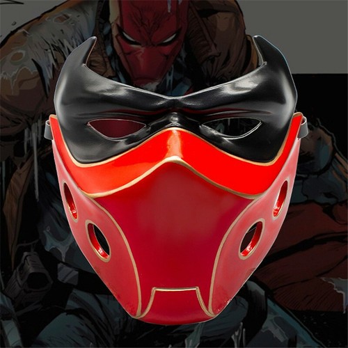 Red Hood Cosplay Mask Batman Robin Resin Mask Halloween Props Replica ...