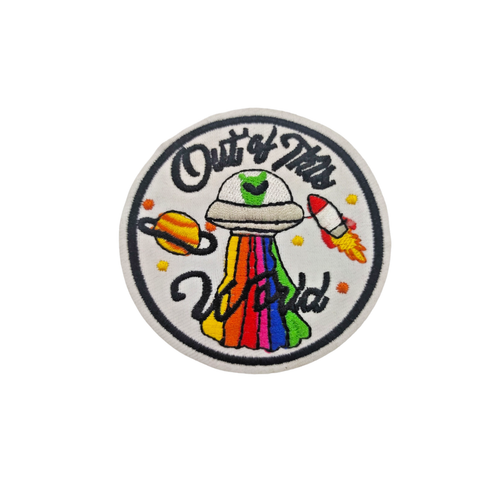 Out of This World UFO Saucer Planets Alien Heat Adhesive Iron Clothes ...