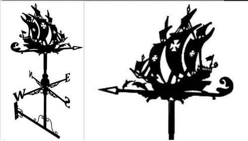 Weathervanes, floor-standing and wall-mounted Steel Pirate Ship ...