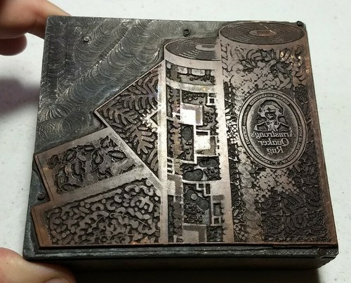 Vintage Letterpress Printing Block Armstrong's Quaker Rug Linoleum ...