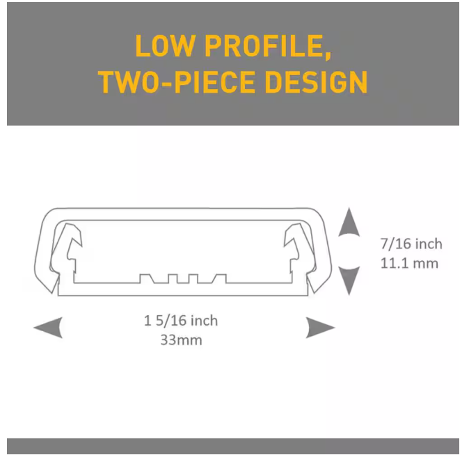 Legrand Wiremold 5ft PVC Raceway White 2‑Pack Cable Management Cord ...