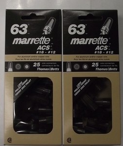Thomas & Betts Marrette ACS #63 Twist On Wire Connectors (2 Packs of 25 ...