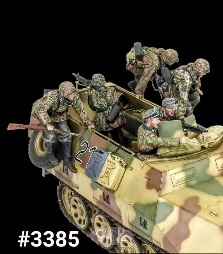 1/35 Resin 6 Fig Set German Half Track Troops Attacking Firing Model ...