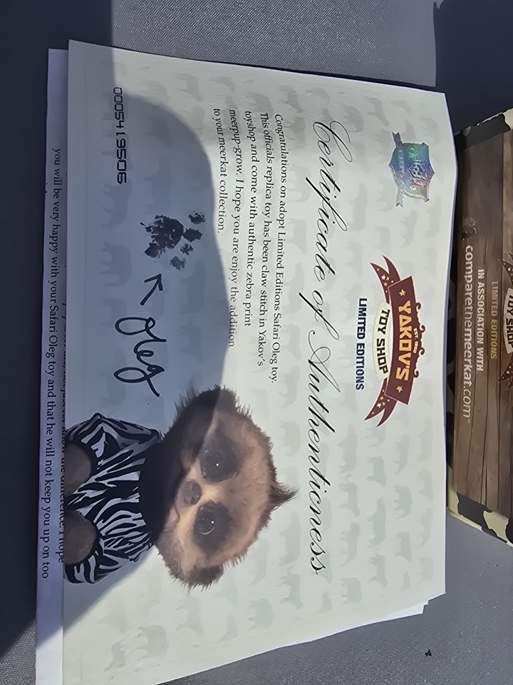 Meerkat Safari Baby Oleg Boxed with Certificate Of Authentication | eBay