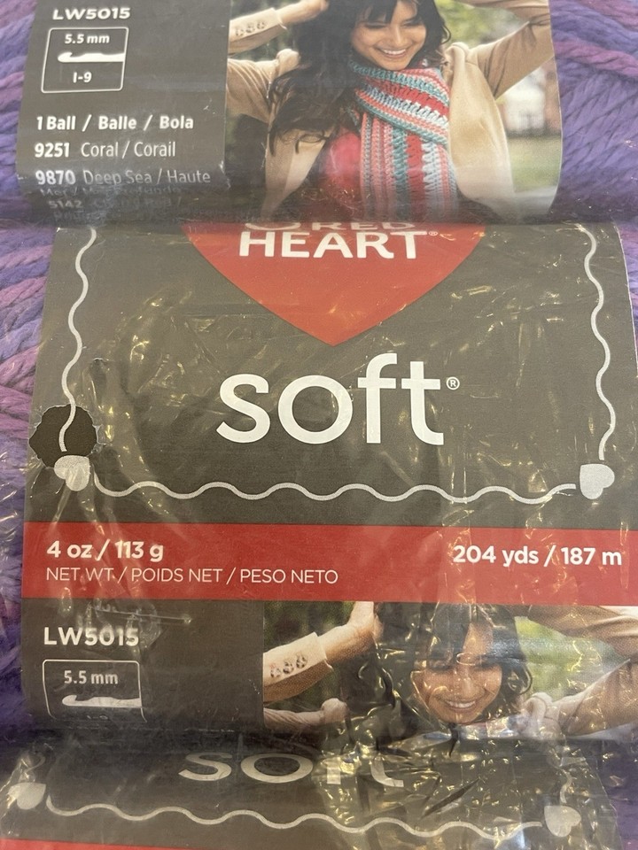 Lot: 3 Skeins Red Heart SOFT yarn ~4 Oz Ea. Color: Plummy . Preowned ...