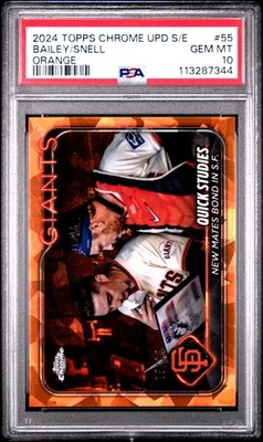 2024 Topps Chrome Sapphire Update Series Snell Bailey Orange 15/25 PSA ...