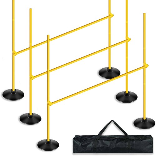 Agility Poles Set 6 Packs- Adjustable Height 5ft Soccer Training Poles ...