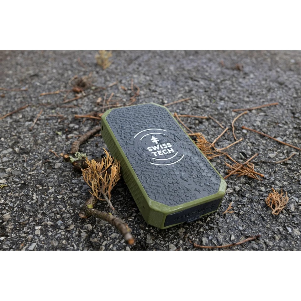 Swiss Tech 20000 mAh SOLAR PORTABLE POWER BANK / WIRELESS CHARGER ...