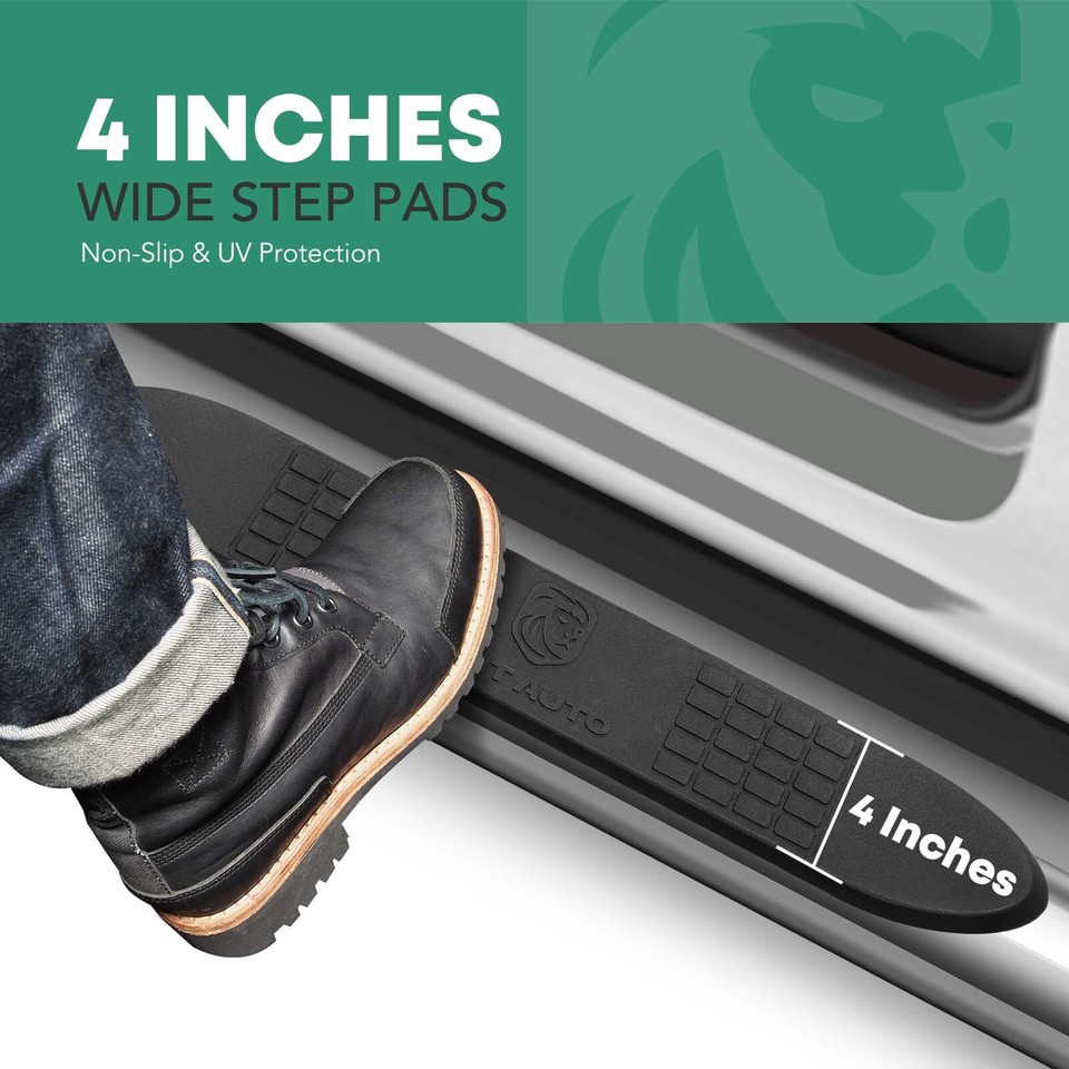 4" Chrome S/S 304 Oval Side Step Bars for Chevy Silverado 1500 GMC ...