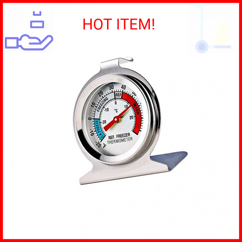 2 Pack Refrigerator Freezer Thermometer Large Dial Analog Thermometer ...