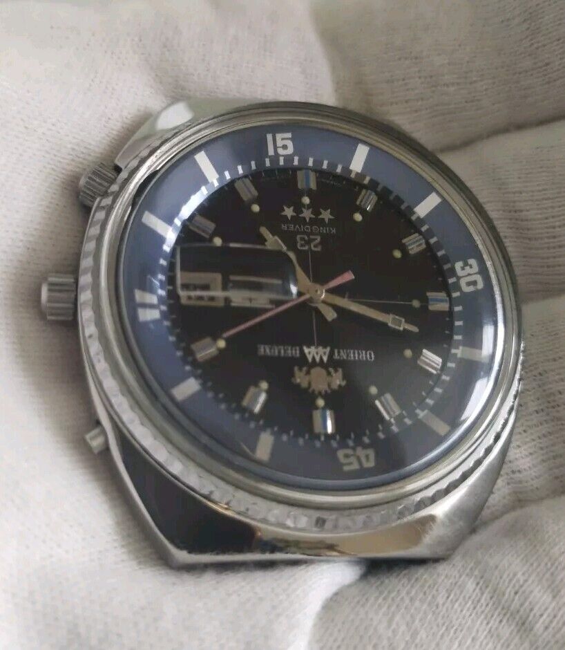 Vtg ORIENT AAA Deluxe King Diver KD G349-10673 Navy Dial Vtg ORIENT AAA Deluxe King Diver KD G349-10673 Navy Dial