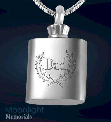 New Dad Flask Shape Cremation Urn Keepsake Ashes Memorial Necklace | eBay