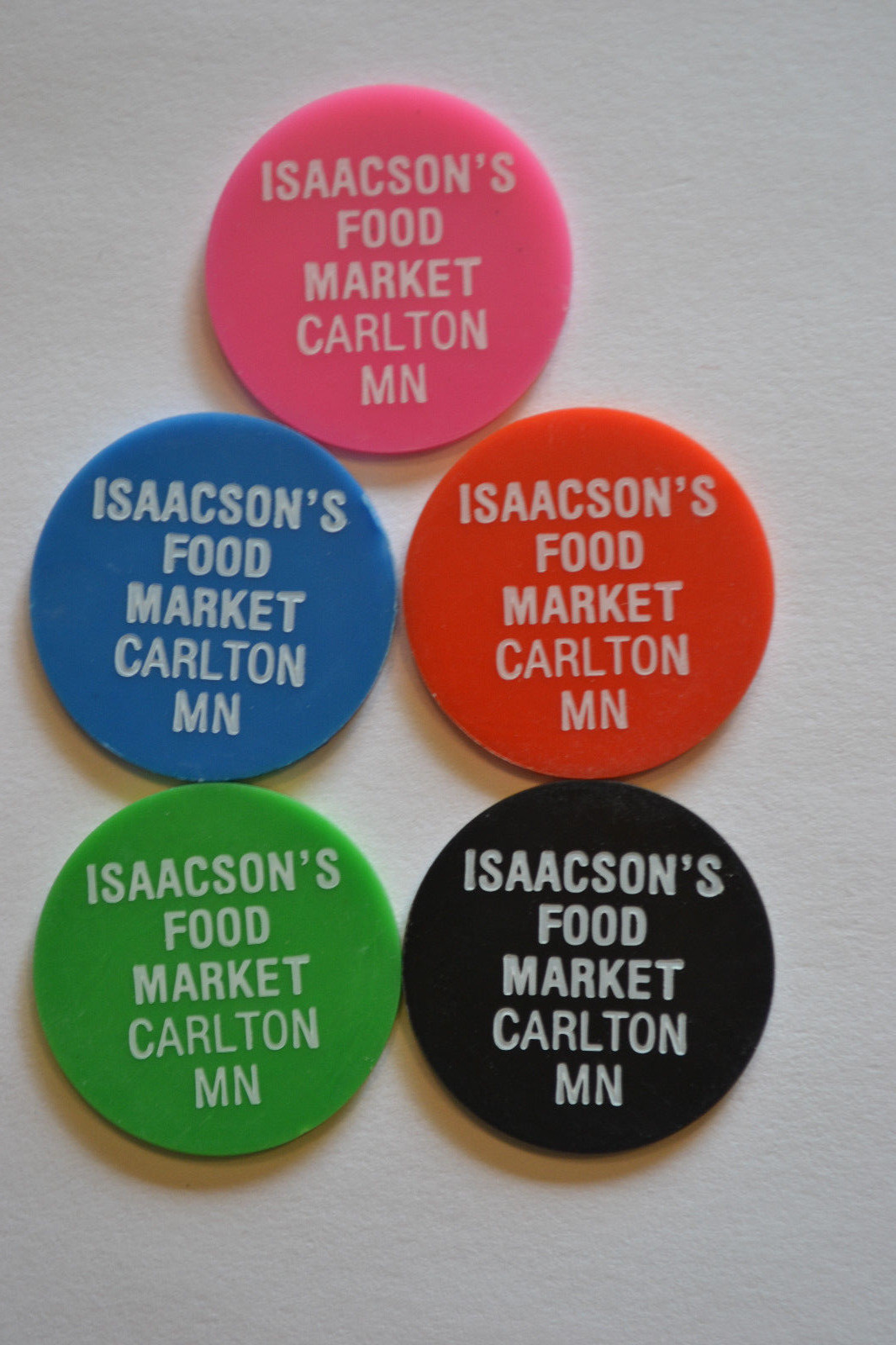 Food Stamp Tokens Set (5) ISAACSON'S FOOD MARKET, CARLTON, MN | eBay