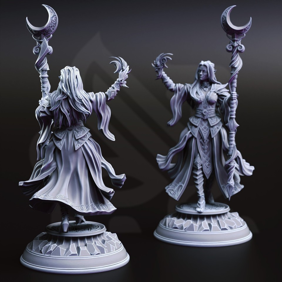 Kadna Drow Elf High Moon Priest Wizard Sorcerer Warlock Miniature | D&D ...