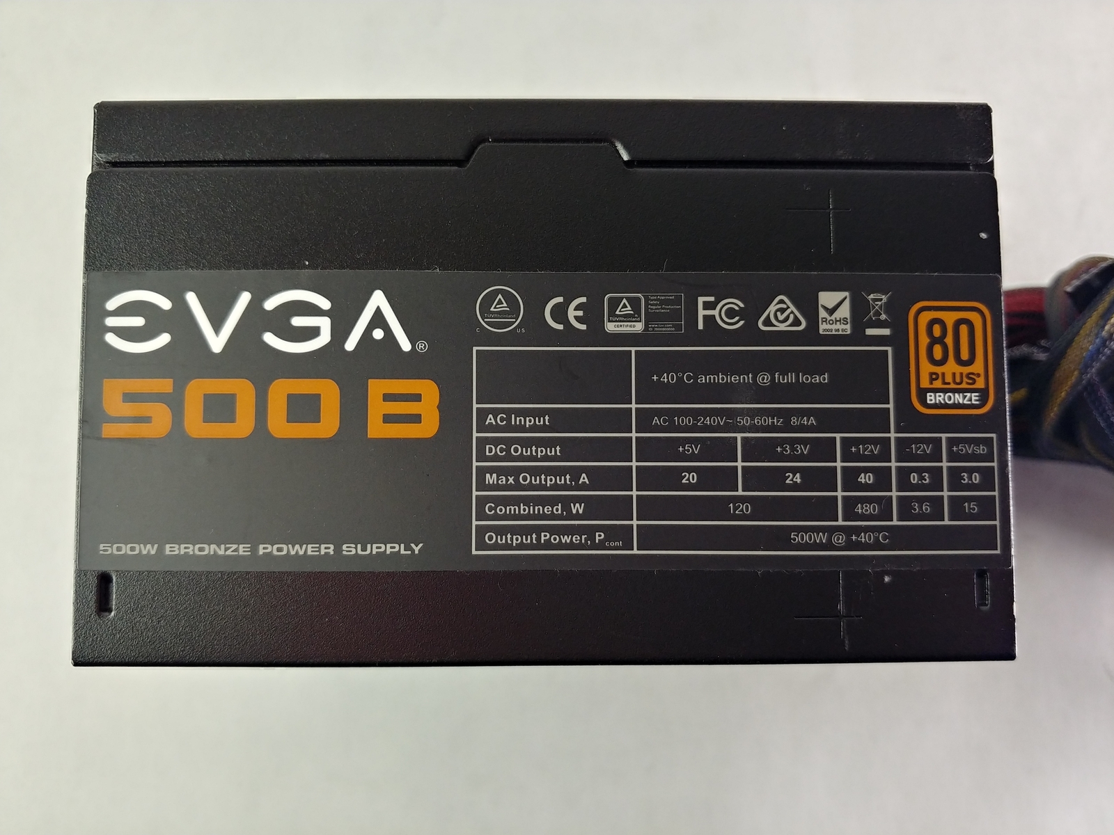 EVGA 500b 80 Plus Bronze 500w ATX PSU Power Supply for sale online | eBay