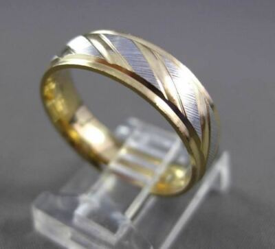 ESTATE 14K TWO TONE GOLD CRISS CROSS MATTE & SHINY WEDDING ANNIVERSARY ...