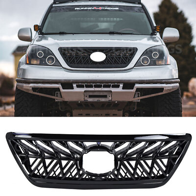 2003-2009 Lexus GX470 Glossy Black Front Grille Grill For TRD Sport ...