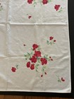 VTG Tablecloth Red Roses & Buds On Off-White Background | eBay