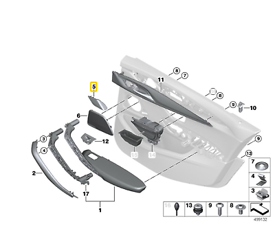 Genuine BMW 5' G30 G31 F90 M5 Rear Right Cover F Loudspeaker ...