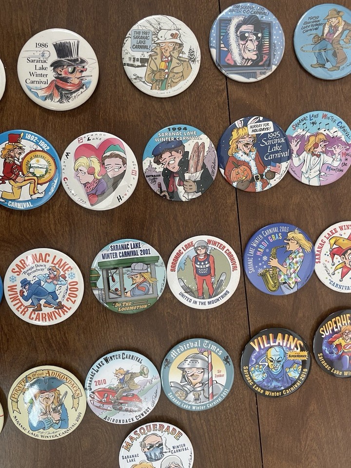 Gary Trudeau saranac lake winter carnival buttons X 30 Doonesbury | eBay