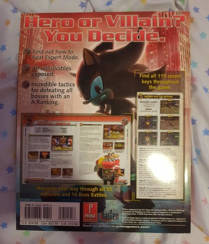 Shadow The Hedgehog Prima Official Strategy Guide Sonic | eBay