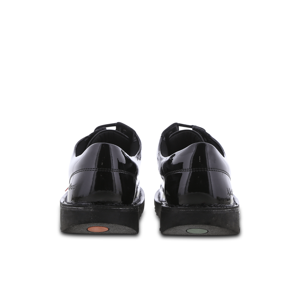 Kickers Kick Lo Womens Mens Boys Girls Black Patent Leather School Work ...