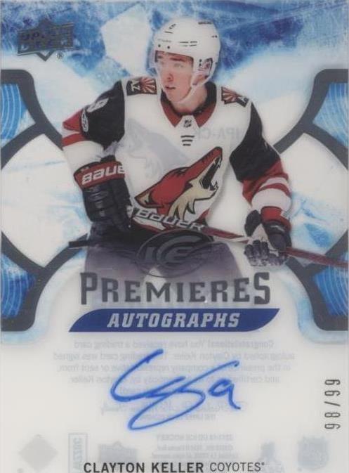 2017-18 Upper Deck Ice - Ice Premieres Autographs Clayton Keller #IPA ...