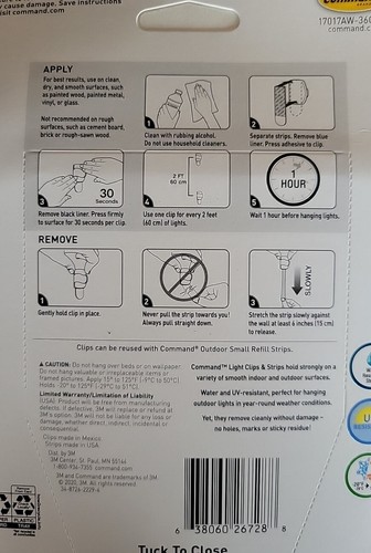 (12 Packs) 36 Clips 40 Strips EACH 3M Command Damage Free Hanging ...