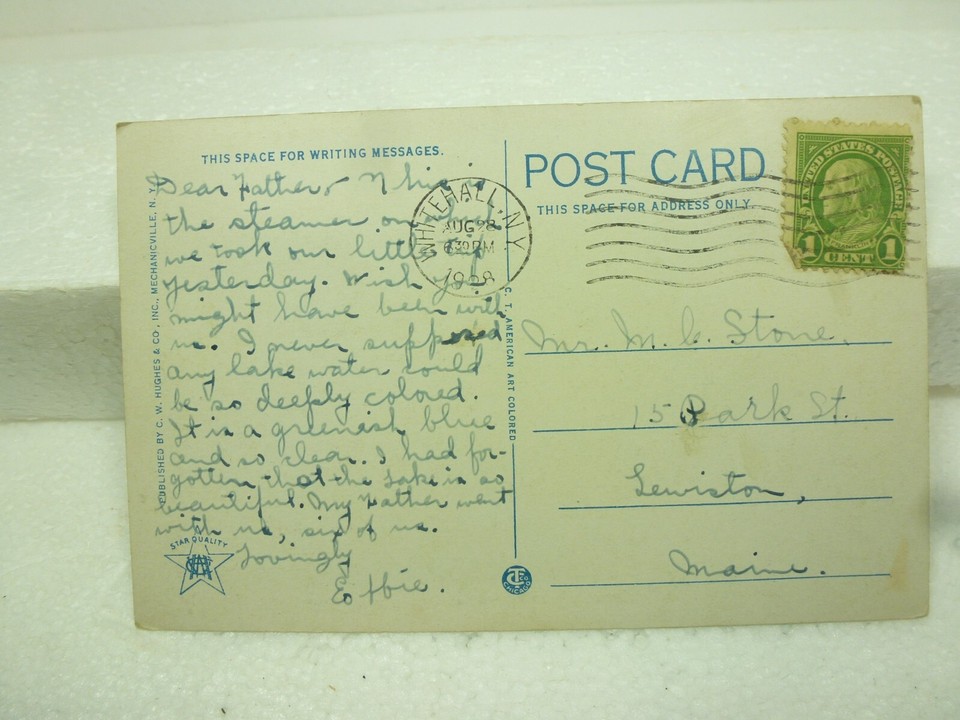 Postcard Horicon Passing Pilot Knob Lake George NY 197 Used Posted Aug ...