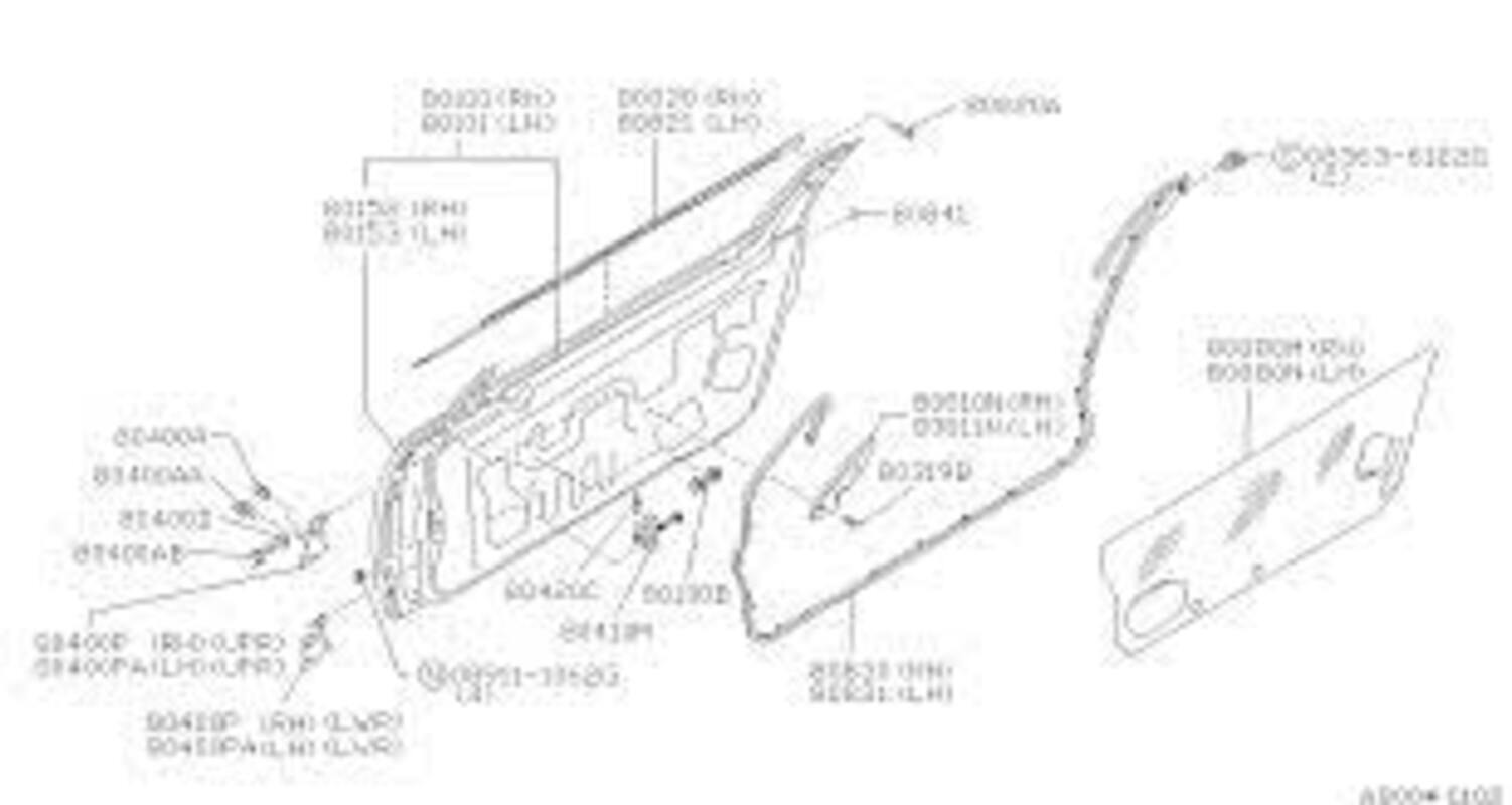 NISSAN Genuine OEM FAIRLADY Z 300ZX Z32 Front Door Outside Molding LH ...