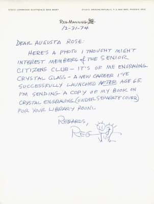 Illustrator Reg Manning Autograph Letter Signed | eBay