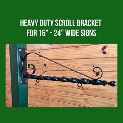 Scroll Bracket For 16"-24" Sign, Heavy Duty Wall Mount Bracket for ...
