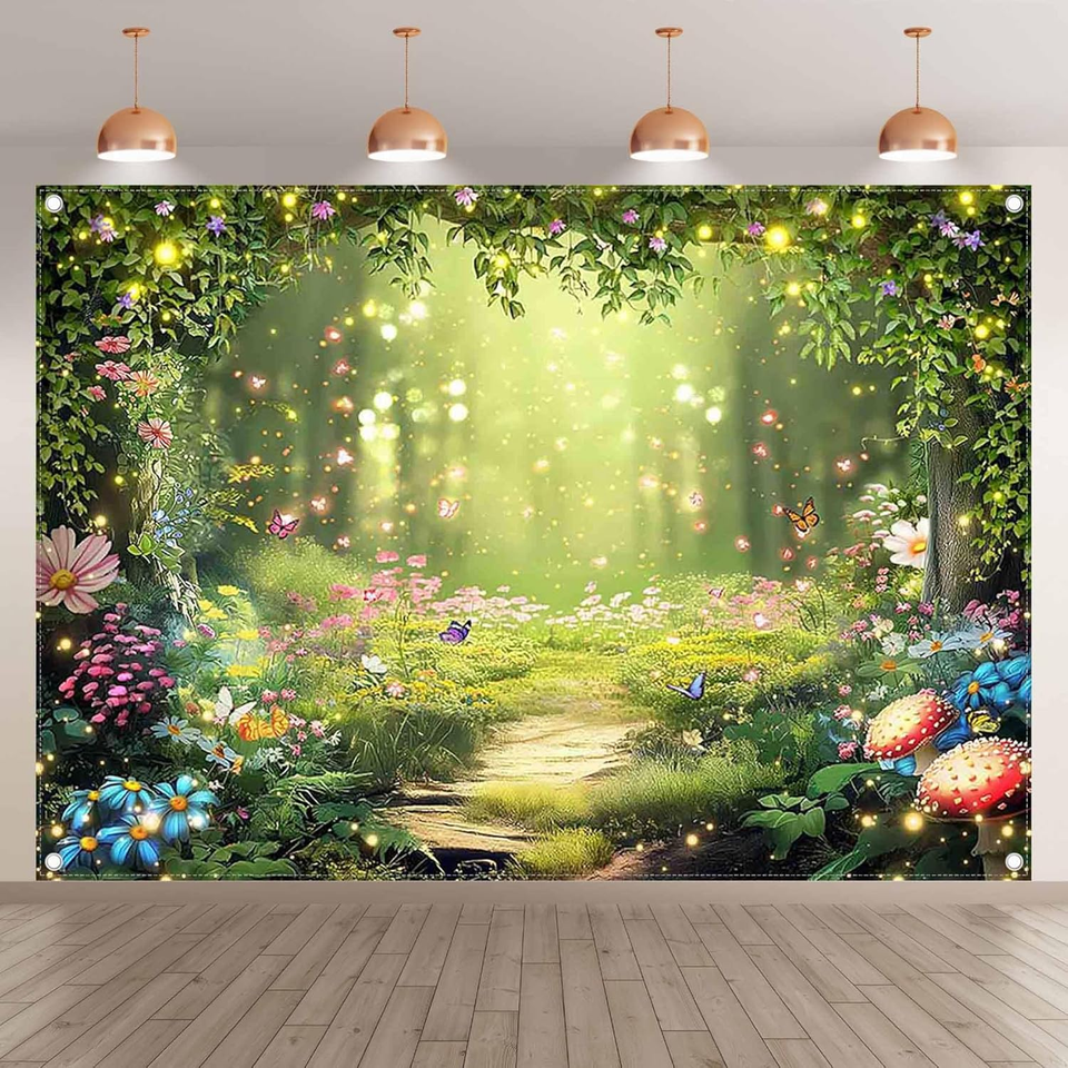 Fabric 7x5ft Enchanted Forest Photography Backdrop Fairy Garden ...